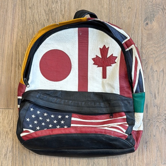Wilsons Leather | Bags | Vintage Wilsons Leather Red And White Backpack ...